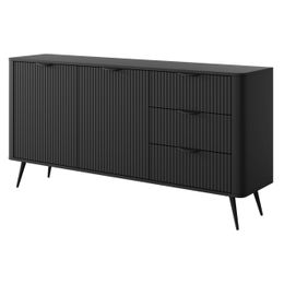 SIDEBOARD LANTANA 163/81/38 cm mit 3 Schubladen und 2 T&uuml;ren Schwarz