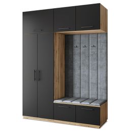 GARDEROBENSCHRANK REMA 180/240/60 cm Modern Garderobe-Set Eiche Wotan
