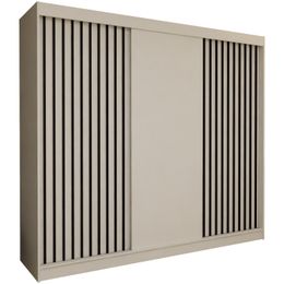SCHWEBET&Uuml;RENSCHRANK LAMELLO 240/216/61 cm 3-t&uuml;rig Wei&szlig;
