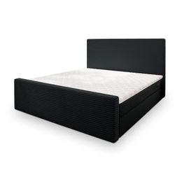 BOXBETT ALORIA 140x200 cm mit Matratze und Topper - Schwarz
