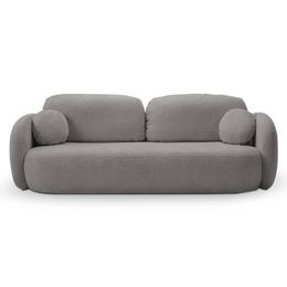 BETTSOFA AMICO Grau Bucle-Stoff mit Schlaffunktion