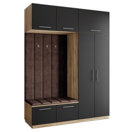 GARDEROBENSCHRANK REMA 180/240/60 cm Modern Garderobe-Set Eiche Wotan