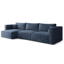 ECKSOFA TOLMO LM Blau Chenille mit Schlaffunktion