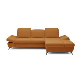 ECKSOFA FELICE R-S Orange Geflochtener Stoff mit Schlaffunktion