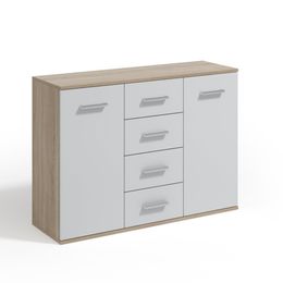 KOMMODE GIACOMO II 112/85/33 cm mit 4 Schubladen 2 T&uuml;ren Sonoma Eiche