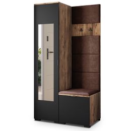 GARDEROBENSCHRANK VIRA 95/181/51 cm Modern Garderobe-Set Eiche Lefkas