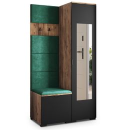 GARDEROBENSCHRANK VIRA 95/181/51 cm Modern Garderobe-Set Eiche Lefkas
