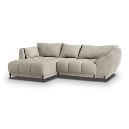 ECKSOFA VESTANO L-S Beige Boucle-Stoff mit Schlaffunktion