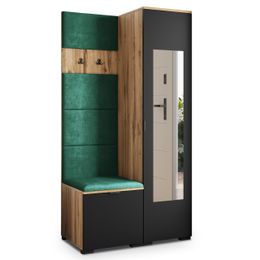 GARDEROBENSCHRANK VIRA 95/181/51 cm Modern Garderobe-Set Eiche Wotan
