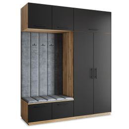 GARDEROBENSCHRANK REMA 200/240/60 cm Modern Garderobe-Set Eiche Wotan