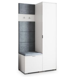 GARDEROBENSCHRANK LORI 95/181/51 cm Modern Garderobe-Set Wei&szlig;