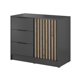 SIDEBOARD NELIANA 105/86/45cm mit 3 Schubladen 1 T&uuml;ren Graphitfarben