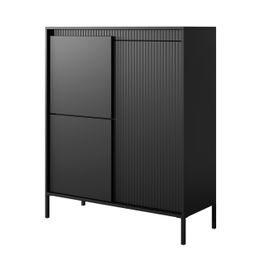 HIGHBOARD SENSATO 104/123/40 cm mit 3 T&uuml;ren Schwarz