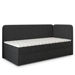 BOXBETT GINA 100x200 cm mit Matratze und Topper, H2+H3 - Schwarz