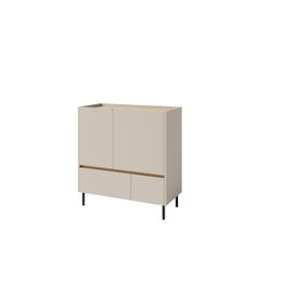 KOMMODE MURO 95/105/40cm mit 2 Schubladen 2 T&uuml;ren Beige