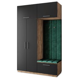 GARDEROBENSCHRANK REMA 150/240/60 cm Modern Garderobe-Set Eiche Lefkas