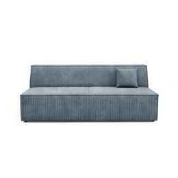 BETTSOFA TESSO Grau Kordstoff mit Schlaffunktion