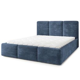 POLSTERBETT MORENA LM 140x200 cm mit Bettk&auml;sten - Blau