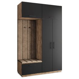 GARDEROBENSCHRANK REMA 150/240/60 cm Modern Garderobe-Set Eiche Lefkas