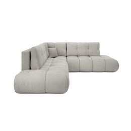 ECKSOFA DUCA II L-S Hellgrau Chenille mit Schlaffunktion