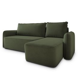 ECKSOFA DOLVER CL Olivgr&uuml;n Samtstoff mit Schlaffunktion