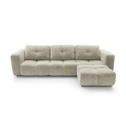 ECKSOFA ARTE 03 Creme Chenille mit Schlaffunktion