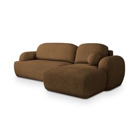 ECKSOFA MODENZA N R-S Braun Boucle-Stoff mit Schlaffunktion