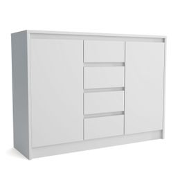 KOMMODE ASTORRE 113/82/35 cm mit 4 Schubladen 2 T&uuml;ren Wei&szlig;
