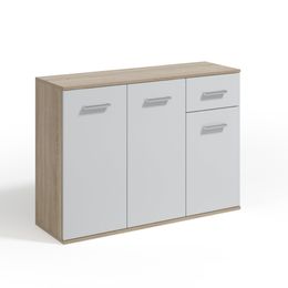 KOMMODE GIACOMO V 112/85/33 cm mit 1 Schubladen 3 T&uuml;ren Sonoma Eiche