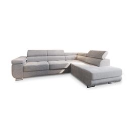 ECKSOFA APIRO R-S Creme Kordstoff mit Schlaffunktion