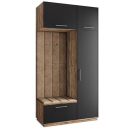 GARDEROBENSCHRANK REMA 120/240/60 cm Modern Garderobe-Set Eiche Lefkas