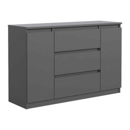 KOMMODE NUDO 120/78,5/39cm mit 3 Schubladen 2 T&uuml;ren Anthrazit