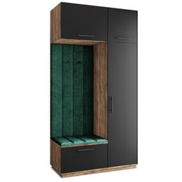 GARDEROBENSCHRANK REMA 120/240/60 cm Modern Garderobe-Set Eiche Lefkas