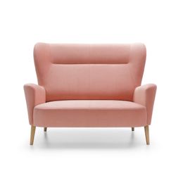 BETTSOFA RYZE Rosa Velours-Stoff