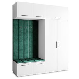 GARDEROBENSCHRANK REMA 200/240/60 cm Modern Garderobe-Set Wei&szlig;
