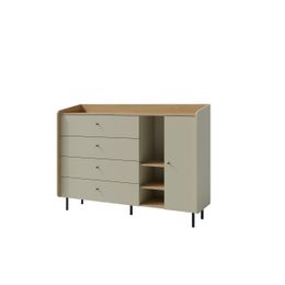KOMMODE VETTA 155/115/42cm mit 4 Schubladen 1 T&uuml;ren Hellgr&uuml;n