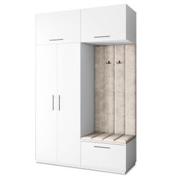 GARDEROBENSCHRANK REMA 150/240/60 cm Modern Wei&szlig;