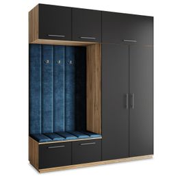 GARDEROBENSCHRANK REMA 200/240/60 cm Modern Garderobe-Set Eiche Wotan
