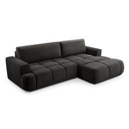 ECKSOFA VASTO Grau Geflochtener Stoff mit Schlaffunktion