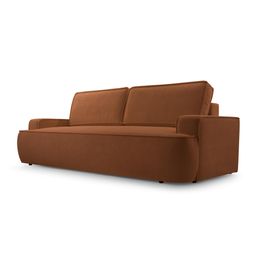 BETTSOFA SOLO Orange Bucle-Stoff mit Schlaffunktion