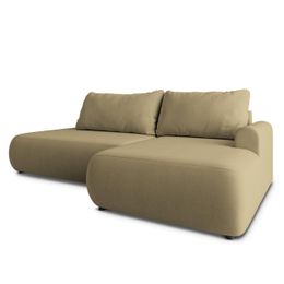 ECKSOFA NUVIRA CL R-S Senfgelb Samtstoff mit Schlaffunktion