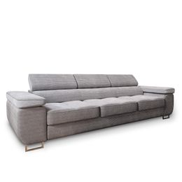 BETTSOFA MOSINE Hellgrau Kordstoff mit Schlaffunktion