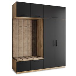 GARDEROBENSCHRANK REMA 200/240/60 cm Modern Garderobe-Set Eiche Wotan