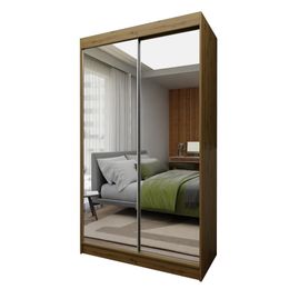 SCHWEBET&Uuml;RENSCHRANK BELLINA 120/216/61 cm 2-t&uuml;rig mit Spiegel Eiche Artisan