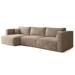 ECKSOFA TOLMO LM Beige Chenille mit Schlaffunktion