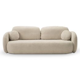 BETTSOFA AMICO Beige Bucle-Stoff mit Schlaffunktion