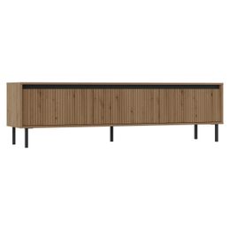 LOWBOARD OSTIA 178,6x40x50 cm mit 3 Schubladen f&uuml;r Wohnzimmer Modern Goldfarben