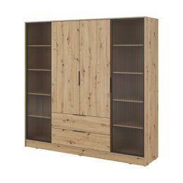 DREHT&Uuml;RENSCHRANK CATERINA 206/200/51 cm 4-t&uuml;rig Eiche Artisan
