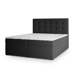 BOXBETT PALMA 180x200 cm mit Matratze und Topper, H2+H3 - Schwarz