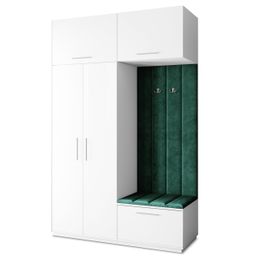 GARDEROBENSCHRANK REMA 150/240/60 cm Modern Garderobe-Set Wei&szlig;
